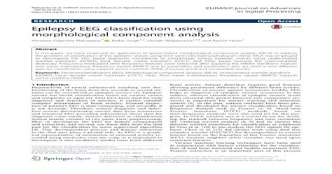 Pdf Epilepsy Eeg Classification Using Morphological Component Dokumentips
