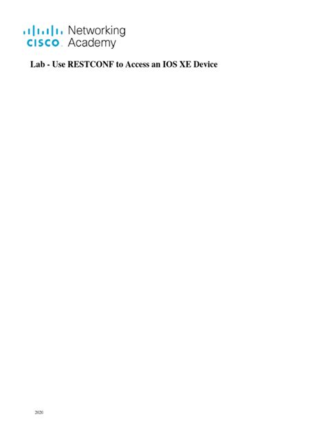 8 3 7 Lab Use Restconf To Access An Ios Xe Device Pdf Ip Address I Pv6
