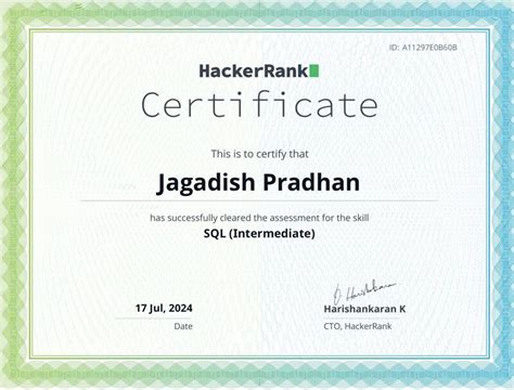 Jagadish Pradhan On Linkedin Sql Dataanalytics Hackerrank