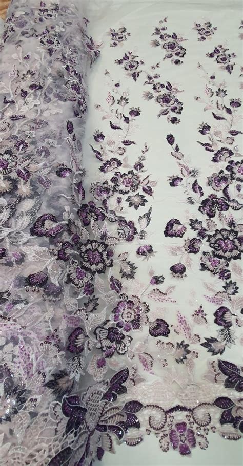 Tule Bordado Pedraria Multicolor Rosa Bebê Com Roxo Só Tecidos Todo