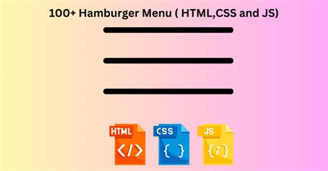 100 Hamburger Menu Htmlcss And Js Codewithrandom