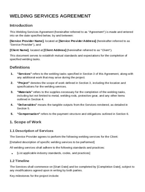 Weld Contract Template Form Fill Out And Sign Printable Pdf Template Airslate Signnow