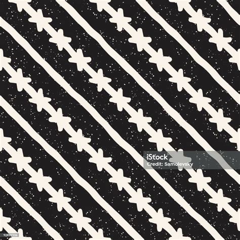 손으로 그린된 스타일 민족 완벽 한 패턴입니다 흑인과 백인 추상 지저분한 기하학적 배경입니다 0명에 대한 스톡 벡터 아트 및 기타 이미지 Istock