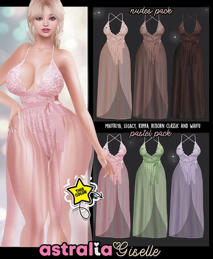 Second Life Marketplace Astralia Giselle Lingerie Pastel Color Pack