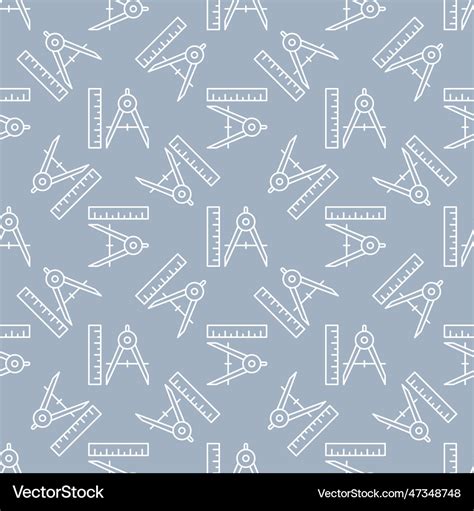 Ruler And Compass Maths Tools Concept Outline Vector Image