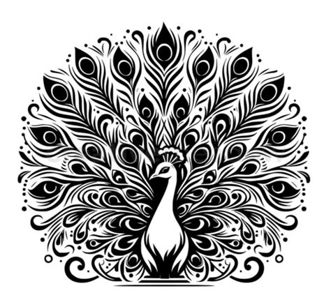 Peacock Stencil Drawing
