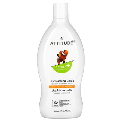 Attitude Dishwashing Liquid Citrus Zest 23 7 Fl Oz 700 Ml