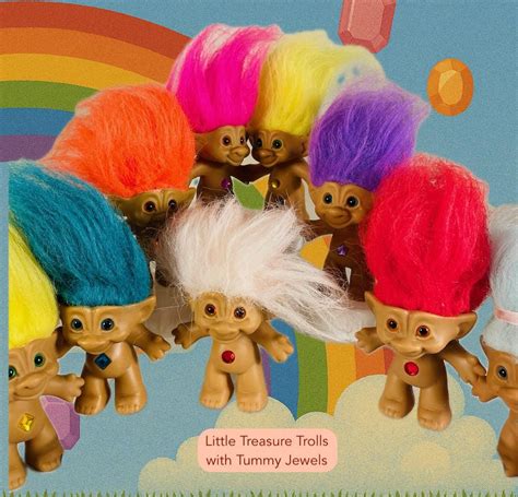 Little Vintage Treasure Troll Doll Small 5 With Gem Belly Wishstone