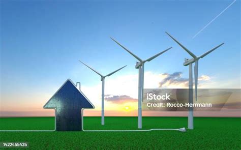 열린 풍경에서 풍력 터빈 및 태양 에너지 3d 일러스트 레이 션 0명에 대한 스톡 사진 및 기타 이미지 0명 3차원 형태 가격 Istock