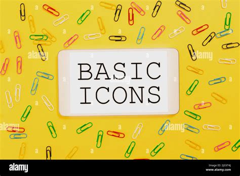 Conceptual Caption Basic Icons Business Idea Pictogram Or Ideogram Displayed On A Computer