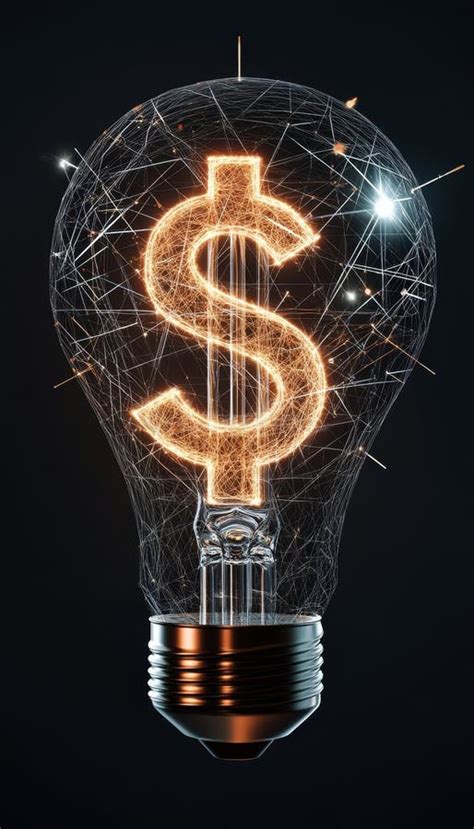 Innovative Wireframe Lightbulb Design Resembling A Dollar Sign