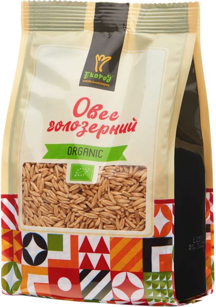 Зерно овса Екород голозерного органическое 400 г 0 4 кг 4820153600508 купить по низкой