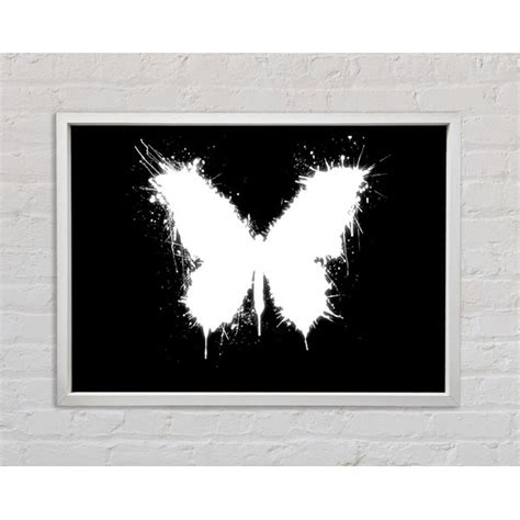August Grove Black And White Butterfly Single Picture Frame Art