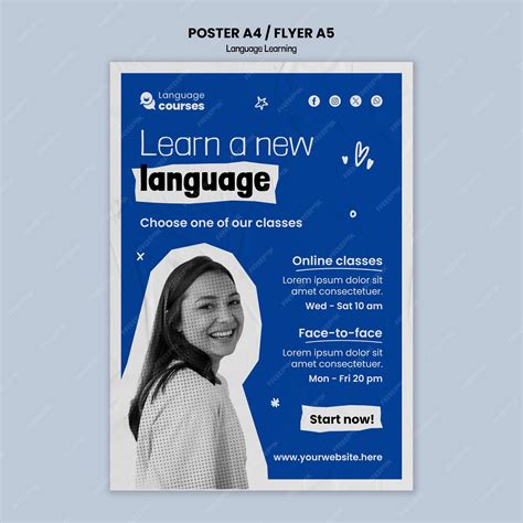 Premium Psd Language Learning Template Design