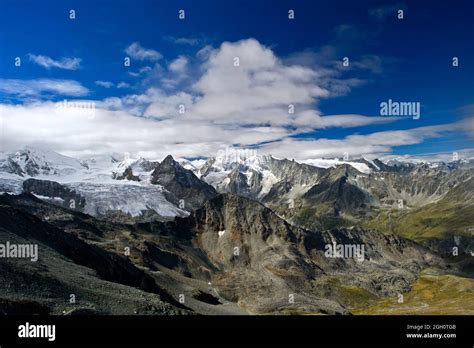 Alpine Landscape With Peaks And Glaciers In Val Dâanniviers Zinal