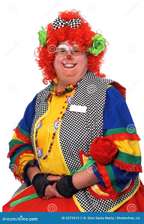 Female Clown With Maracas Isolated On White Royalty Free Stock Image