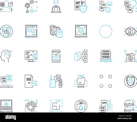 Extensive Data Linear Icons Set Analytics Insights Big Data Metrics