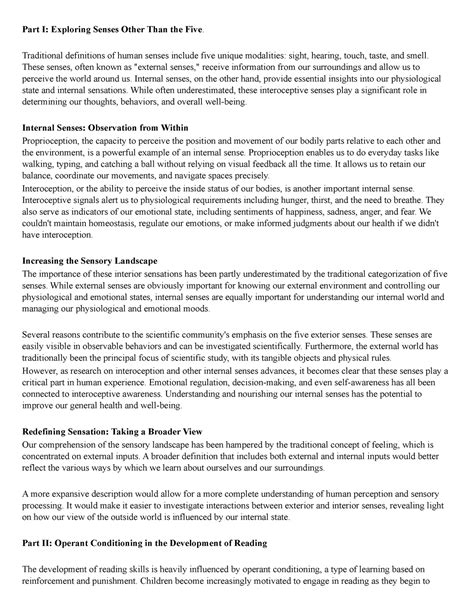 Phys Assign Unit Clearly Done Work For Submissions Part I Exploring Senses Other Than The
