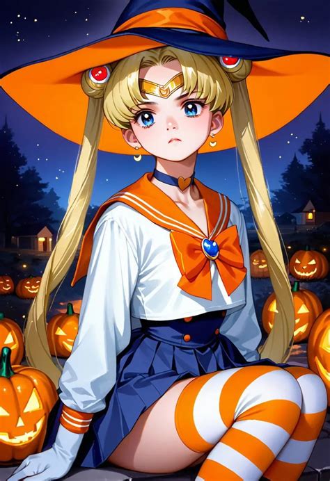 Sailor Moon Witch Costume In Halloween Scene Diffus