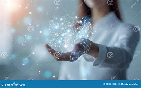 Digital Neural Network Business Woman Hand Touching Introduction Of Artificial Intelligence