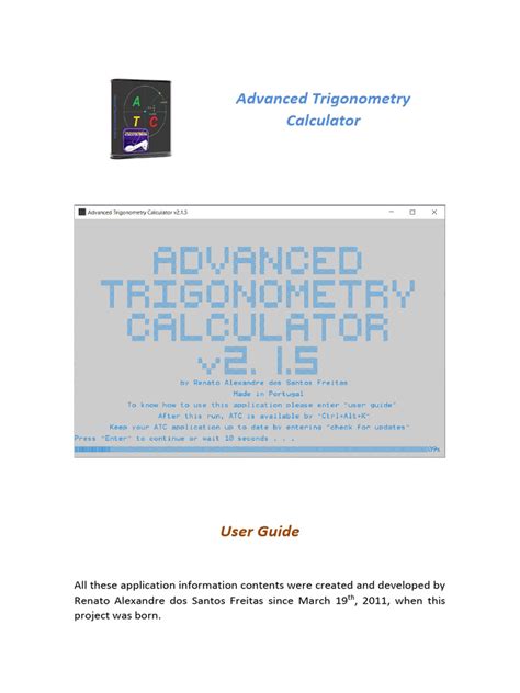 Advanced Trigonometry Calculator User Guide Pdf Command Line