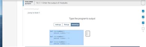 Jump To Level 1 Type The Programs Output Mainpy