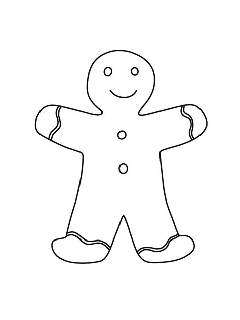 Gingerbread Man Coloring Page Etsy
