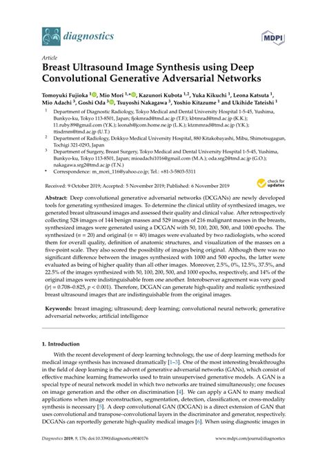 Pdf Breast Ultrasound Image Synthesis Using Deep Convolutional Generative Adversarial Networks