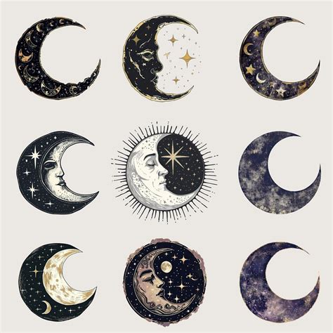Png Elegant Crescent Moon Illustration Free Png Rawpixel