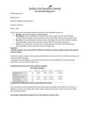 Understanding Research Designs And Statistical Analysis In Course Hero