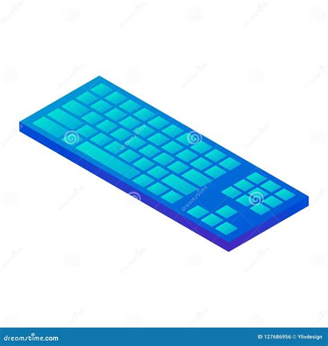 Blue Keyboard Icon Isometric Style Stock Vector Illustration Of