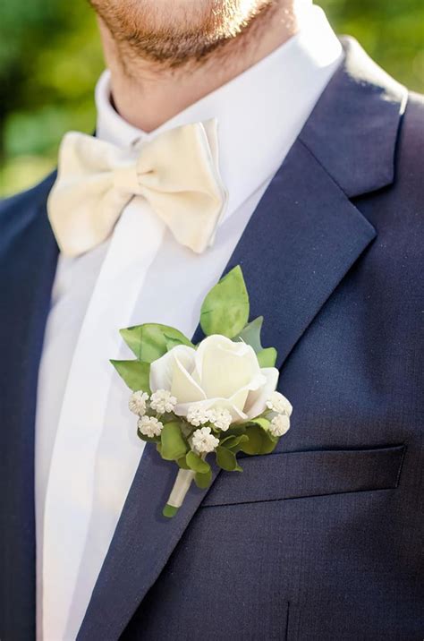 Fiwisora Wedding Velvet Rose Boutonniere Flower For Men Set