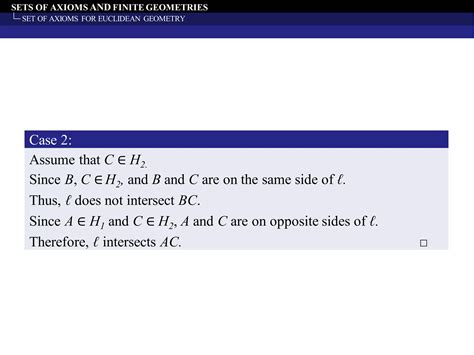 Sets Of Axioms And Finite Geometries Pdf