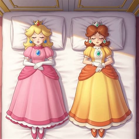 Princess Peach And Daisy Sleeping Together By Longskirtuniverse On