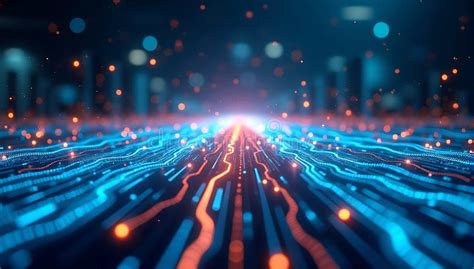 A Neural Network Grid Featuring Glowing Data Signals Flowing Between