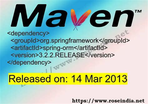 Maven Dependency For Orgspringframework Spring Orm Version 322release Is Released Learn