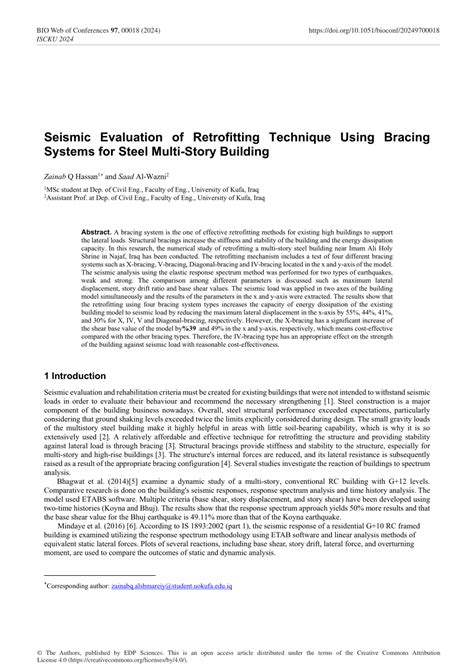 Pdf Seismic Evaluation Of Retrofitting Technique Using Bracing