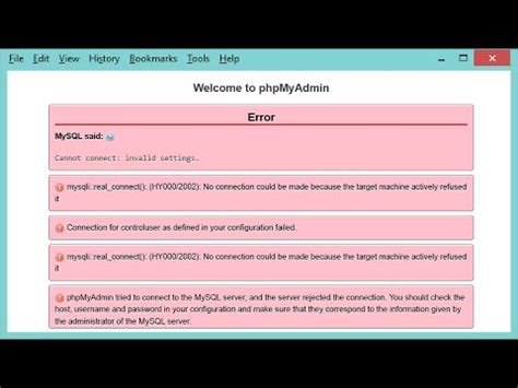 Solucionando El Error Mysql Localhost Connection Refused MySQL YA
