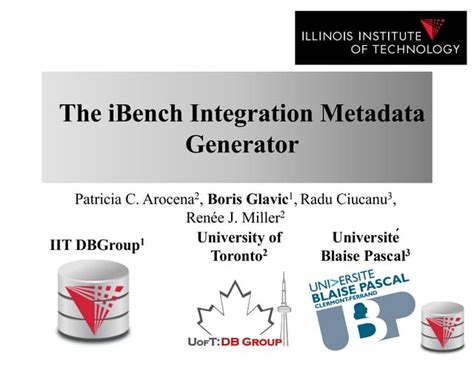 2016 Vldb The Ibench Integration Metadata Generator Ppt