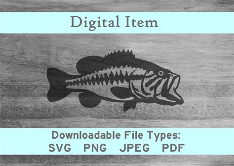 Largemouth Bass Svg Png Jpeg Pdf Digital File Download Not A Physical
