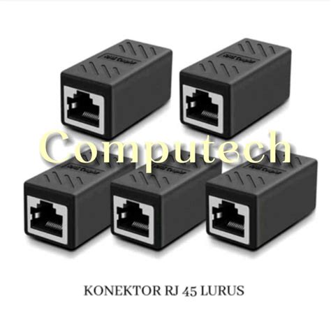 Jual Barrel Konektor Barel Rj Cat Ftp Female To Female Jack Single Pcs Black Shopee