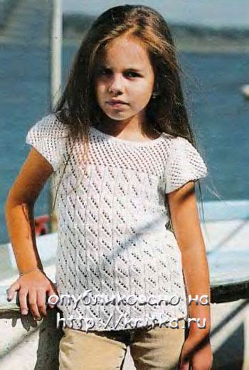 Белый топ для девочки, Вязание для детей