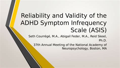 Pdf Assessment 4 Reliability And Validity Of The Adhd Symptom