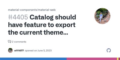 Catalog Should Have Feature To Export The Current Theme Custom Properties · Issue 4405