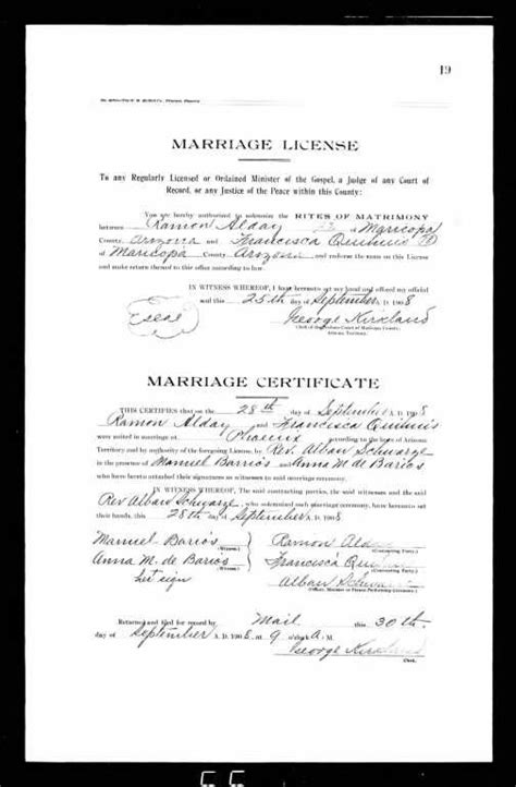 Arizona Marriage Certificate Getting A Marriage License Tucson