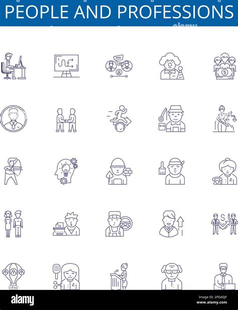 People And Professions Line Icons Signs Set Design Collection Of People Professions Nurse