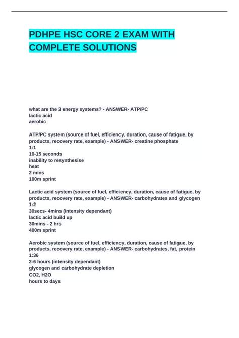 Pdhpe Hsc Core 2 Exam With Complete Solutions Pdhpe Hsc Stuvia Us