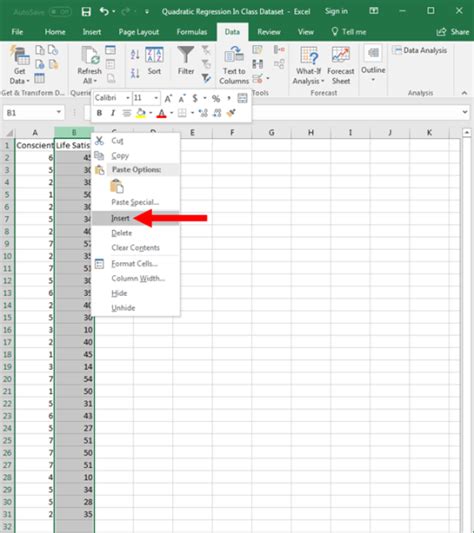 Quadratic Regression In Excel Dr Matt C Howard