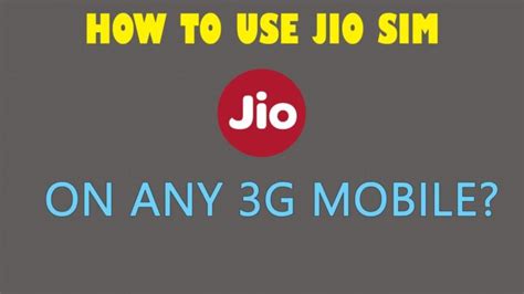 How To Use Reliance Jio Sim In 3G Phone App Setting Tricks Kadva Corp