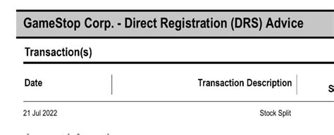 Why Computershare Document Statement Say Transaction Description